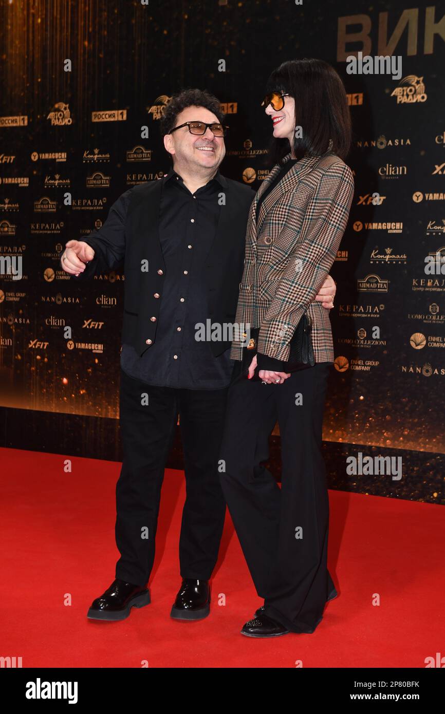 Moscow Region. Igor Sarukhanov and his wife at the Victoria 2022 Russian National Music Awards ...