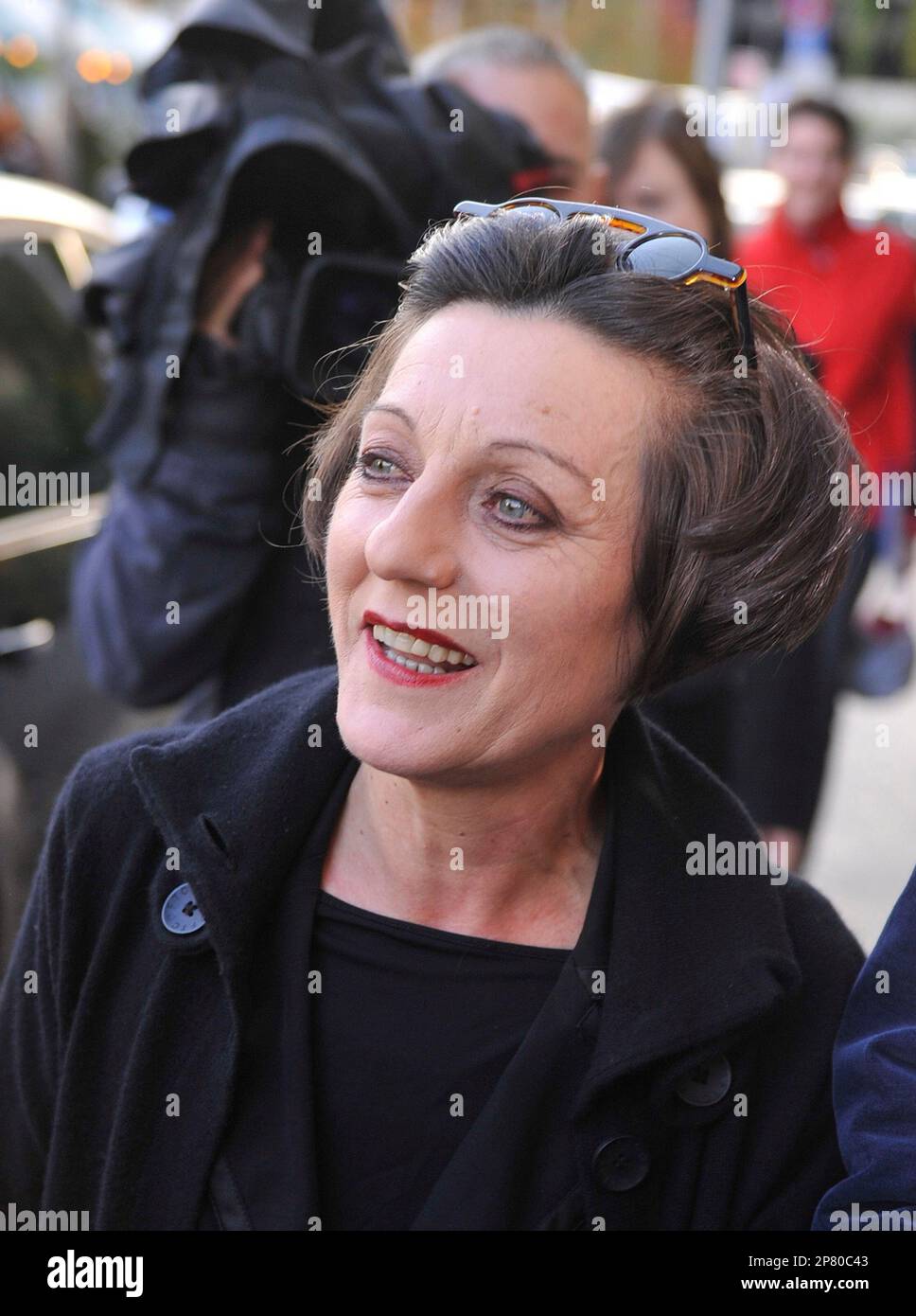 German writer Herta Mueller arrives for a news conference in Berlin ...