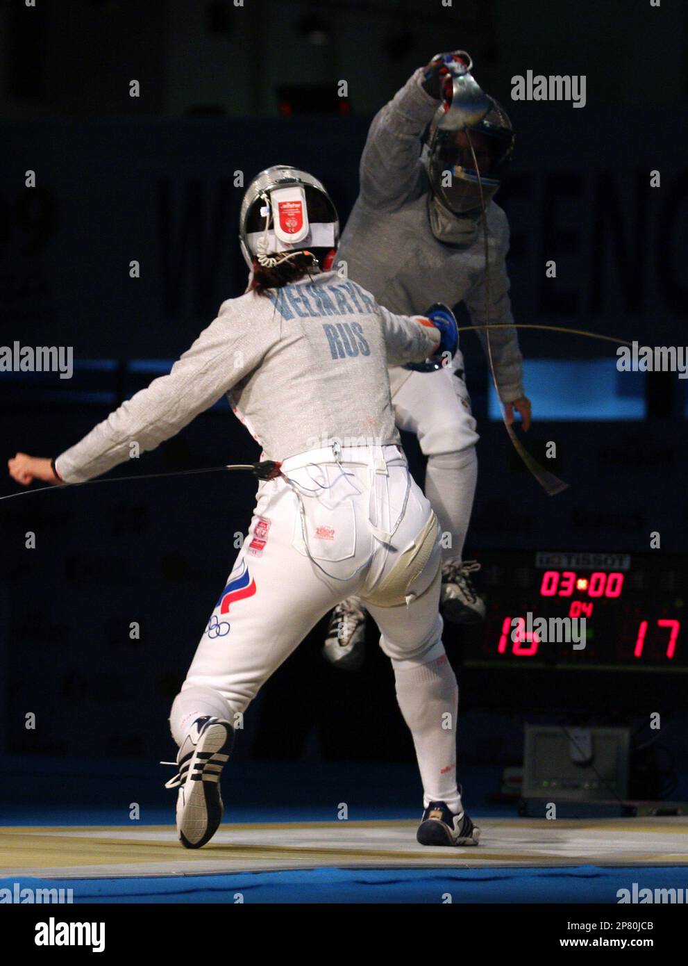 Anna Limbach of Germany, background, and Julia Gavrilova of Russia ...