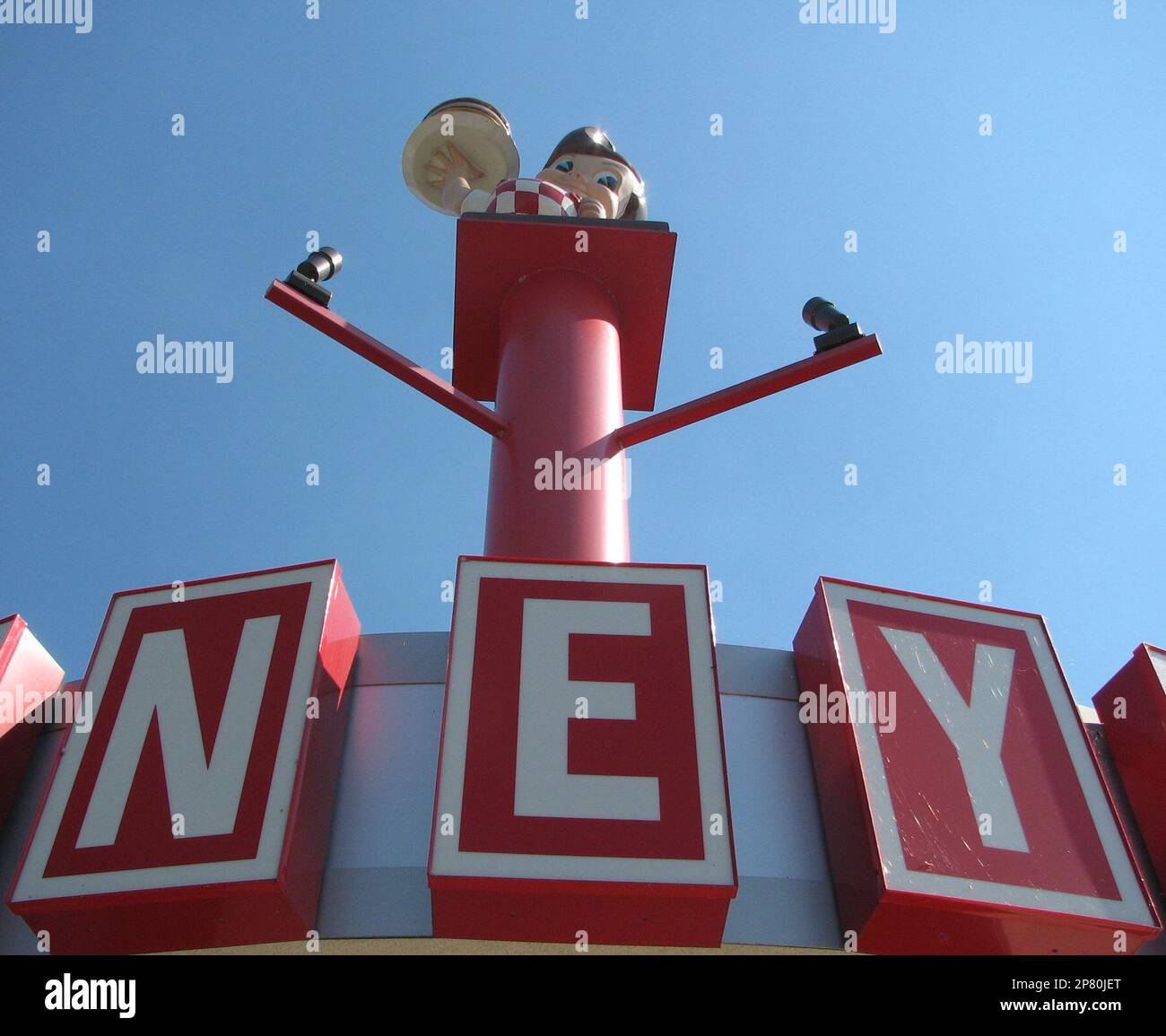 A monument to Shoney's founder Alex Schoenbaum seen in Charleston, W.Va ...