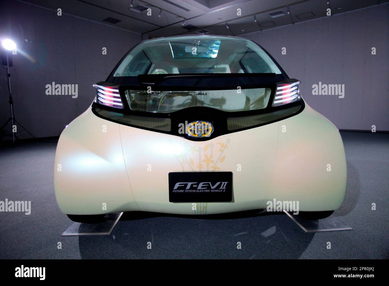 Toyota Motor Corp.'s concept electric vehicle FT-EV II is displayed at the Toyota Tokyo design ...