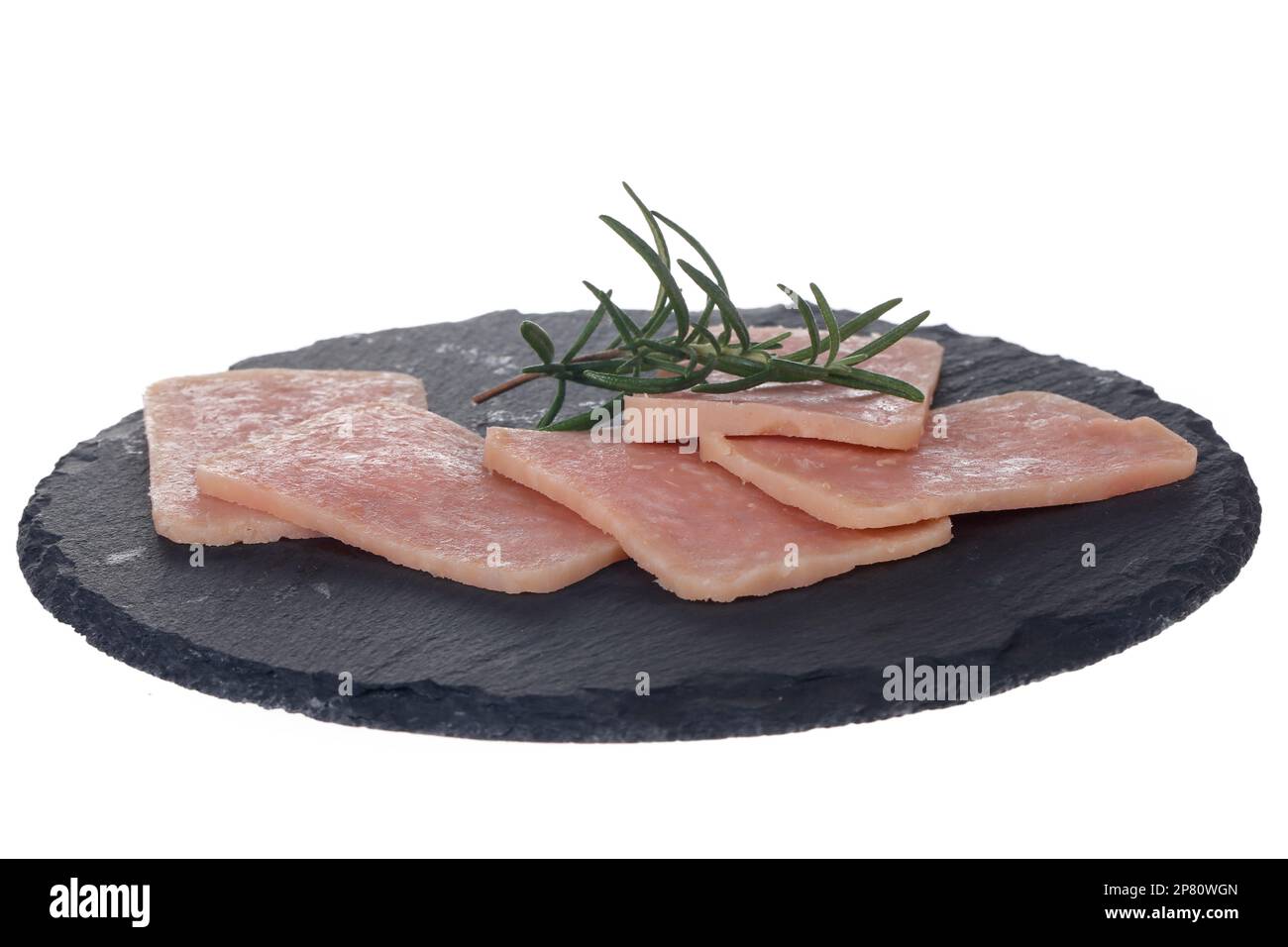 Pork ham slices of isolated on a white background, features Stock Photo ...