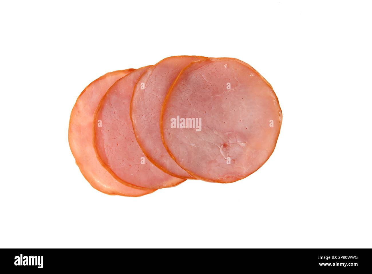 Pork ham slices of isolated on a white background, features Stock Photo ...