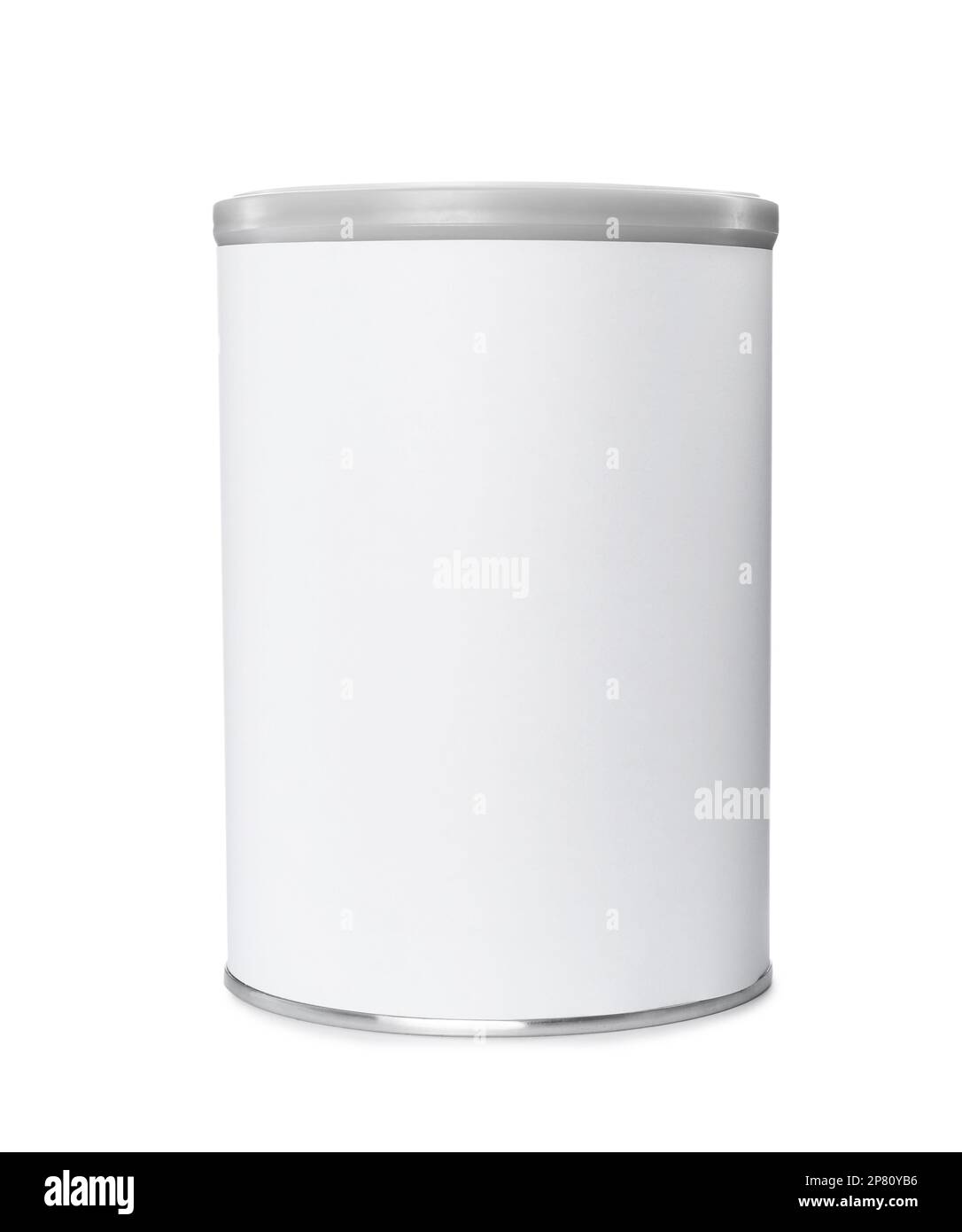 Blank can of powdered infant formula isolated on white, mockup for ...