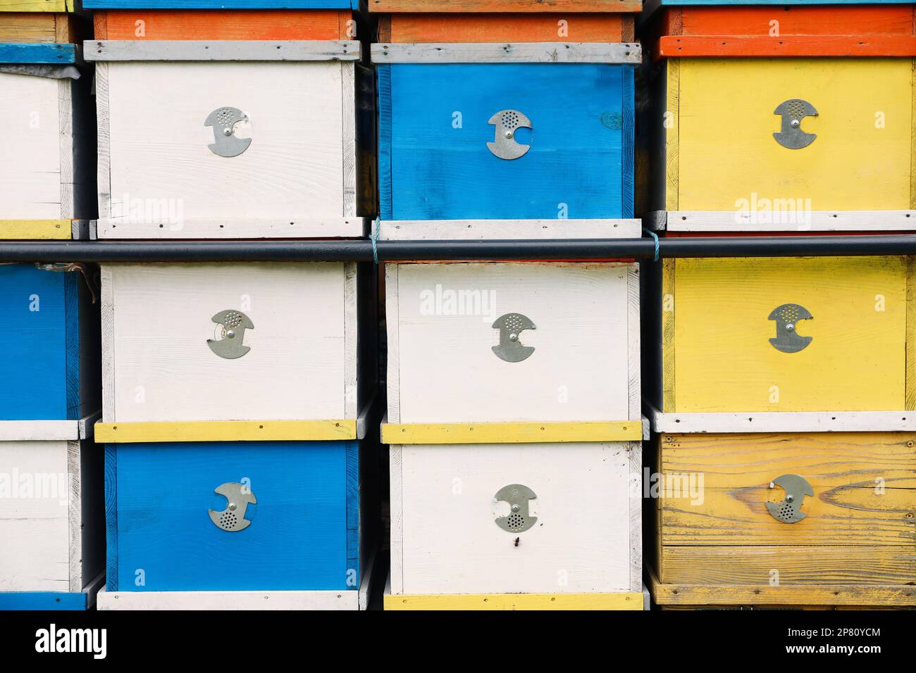 Colorful bee hives hi-res stock photography and images - Alamy