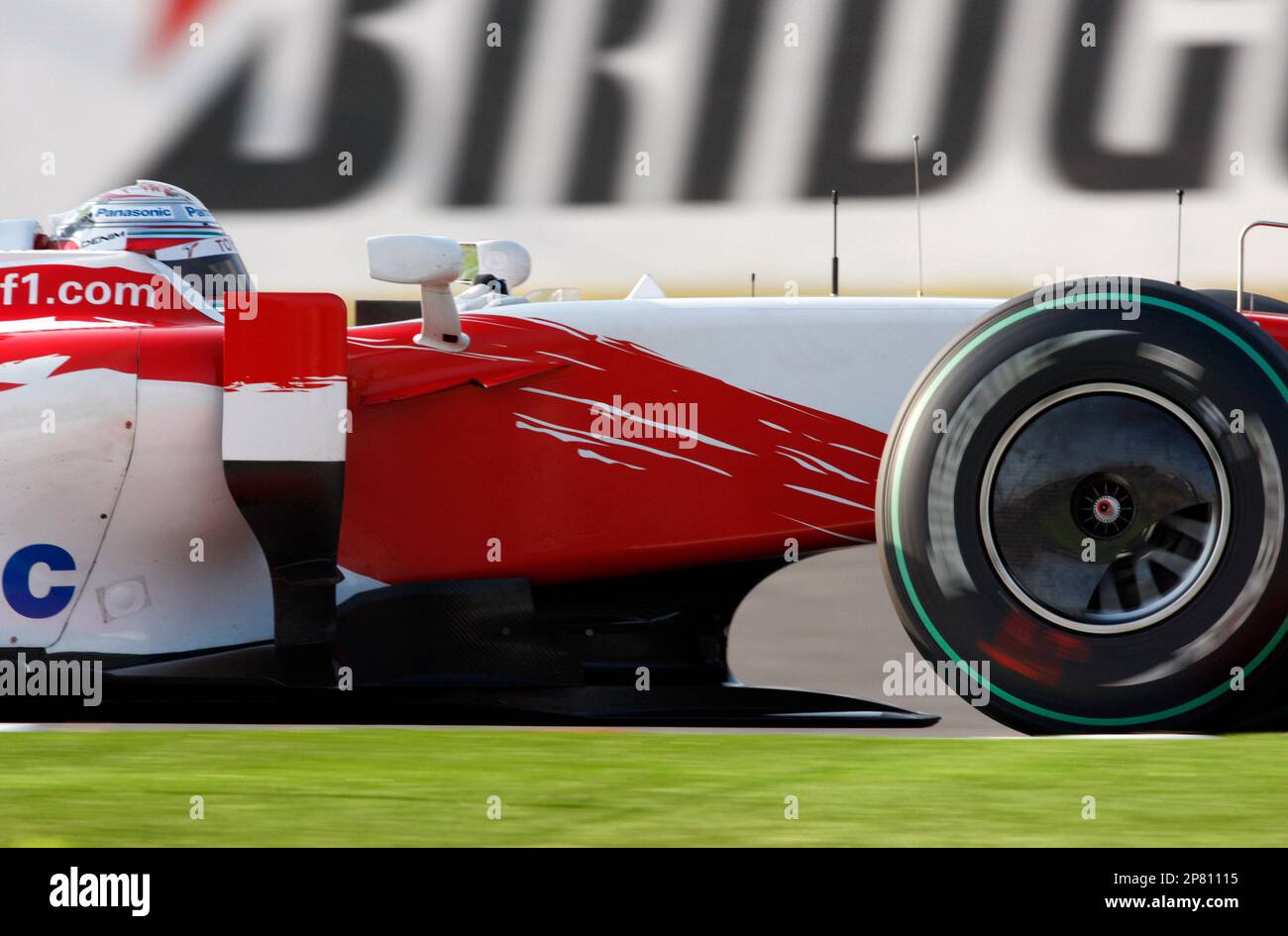 Italy's Formula One driver Jarno Trulli steers his Toyota during ...