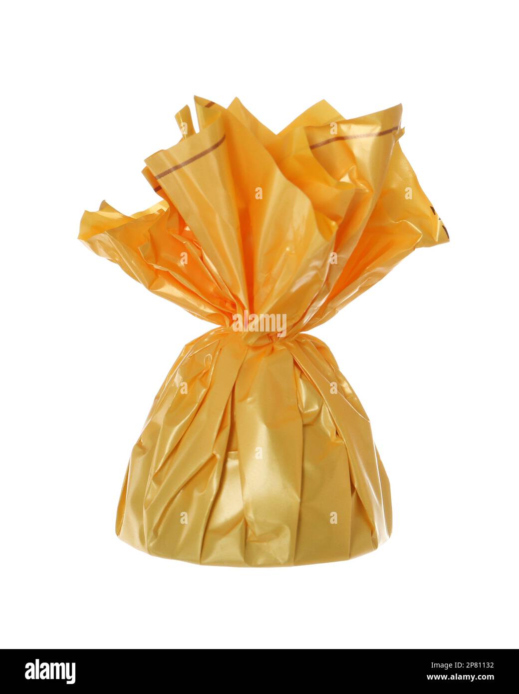 Delicious candy in yellow wrapper isolated on white Stock Photo - Alamy
