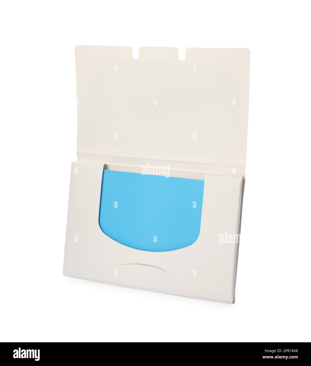 Open package of facial oil blotting tissues isolated on white Stock ...