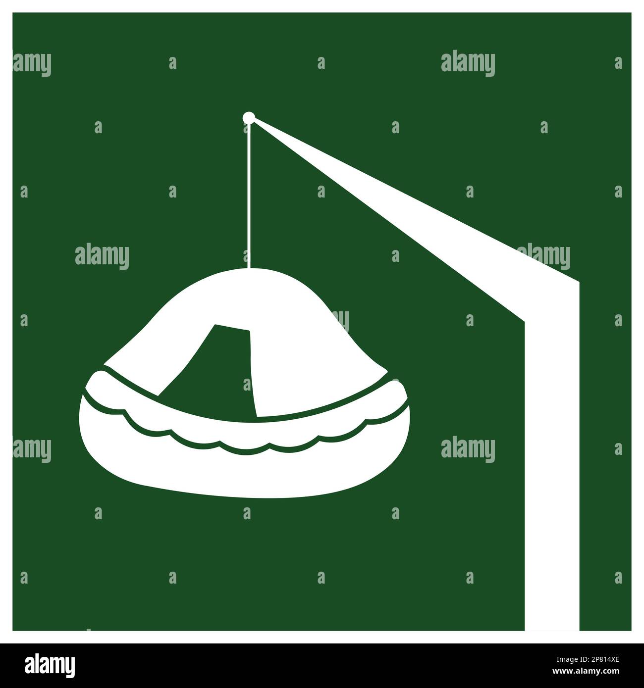 International Maritime Organization (IMO) sign, illustration. Davit ...