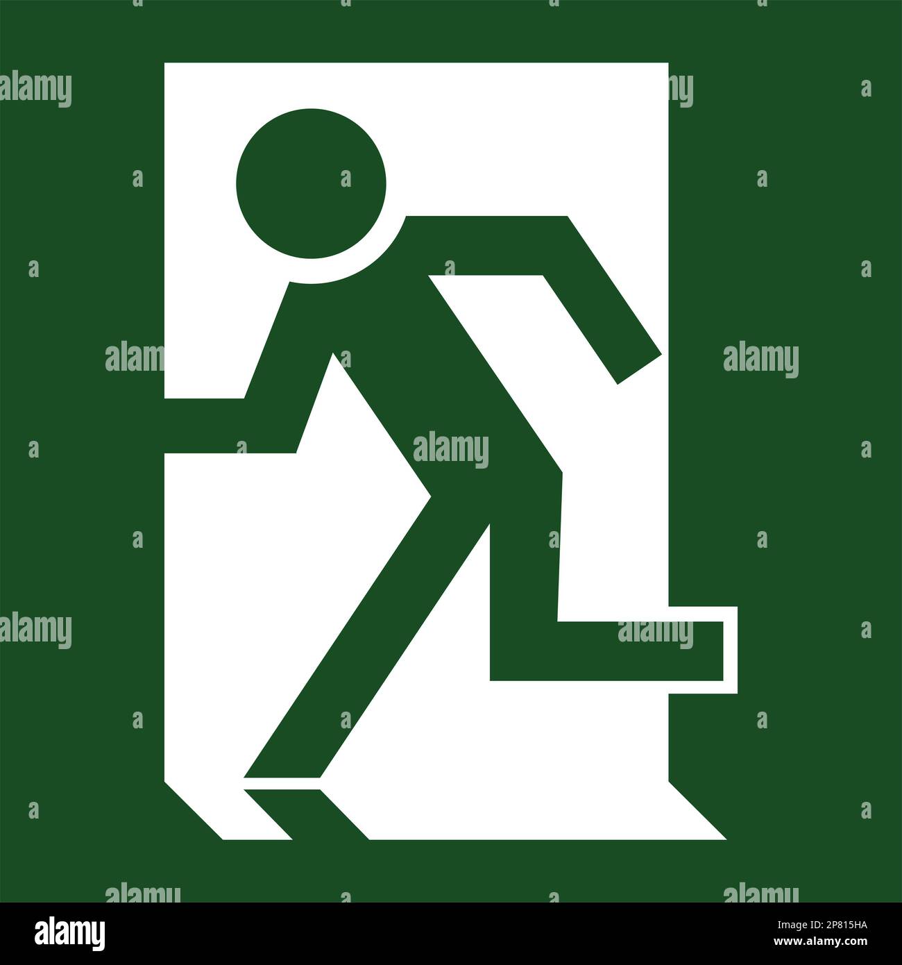International Maritime Organization (IMO) sign, illustration. Exit man ...