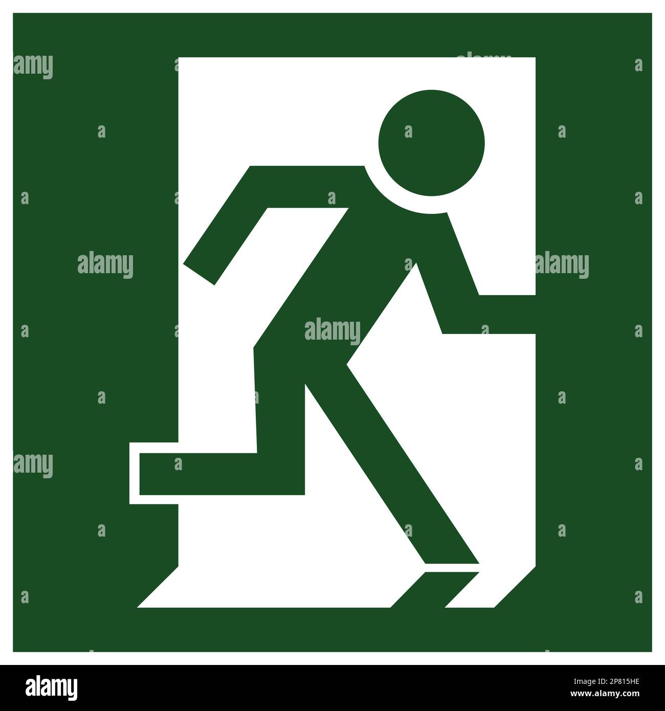 International Maritime Organization (IMO) sign, illustration. Exit man ...