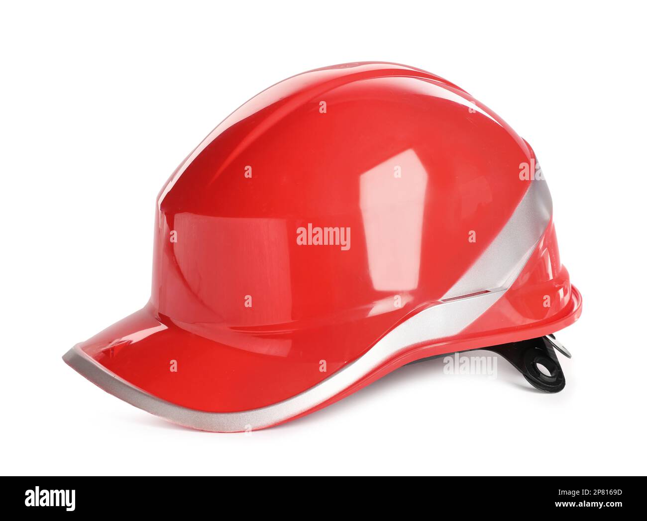 Red hard hat isolated on white. Safety equipment Stock Photo - Alamy
