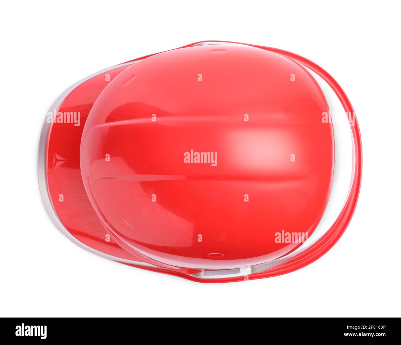 Red hard hat isolated on white, top view. Safety equipment Stock Photo ...