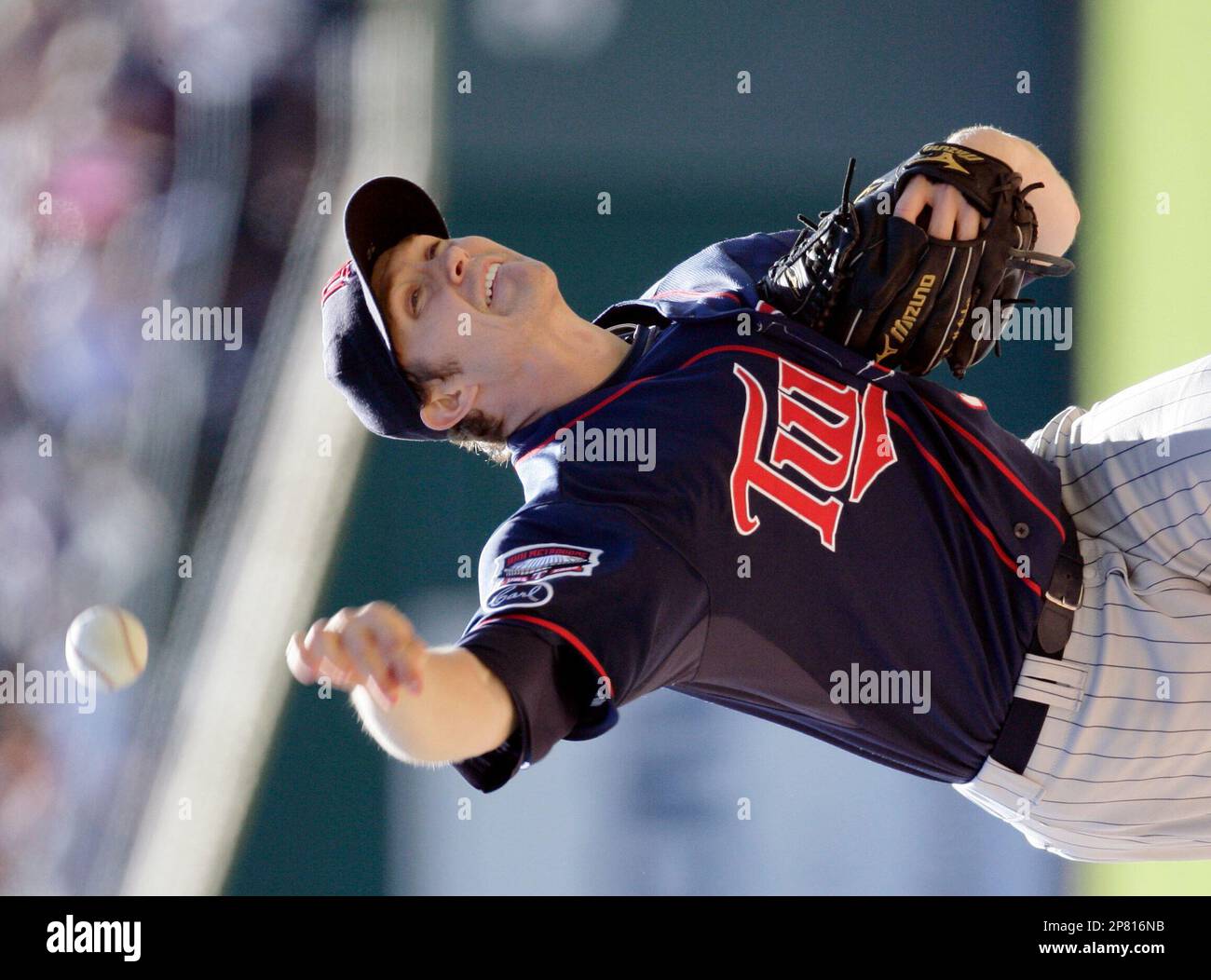 Minnesota Twins starter Scott Baker pitches against the Detroit Tigers ...