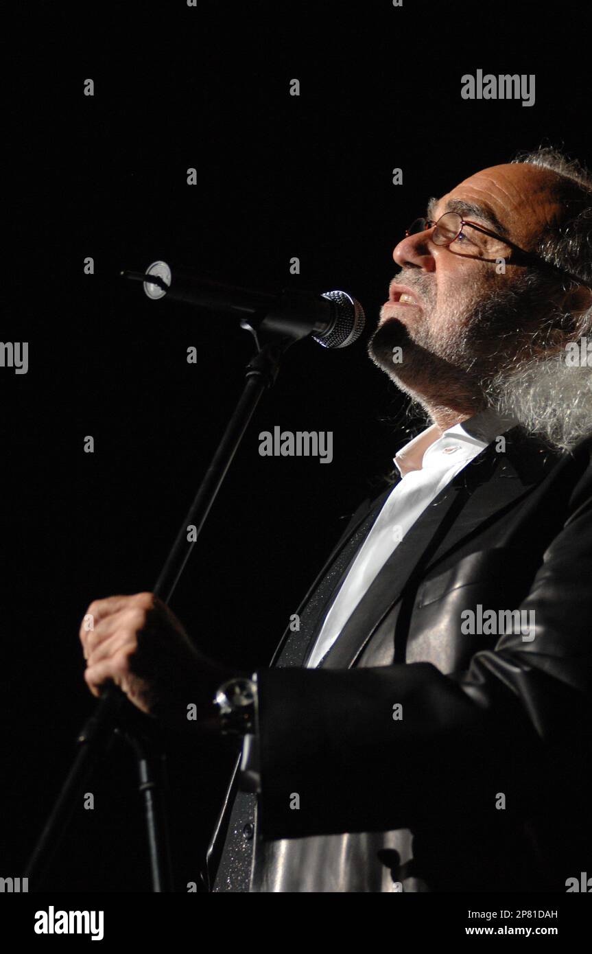 Greek pop singer Demis Roussos, the singer of former pop band Aphrodite ...