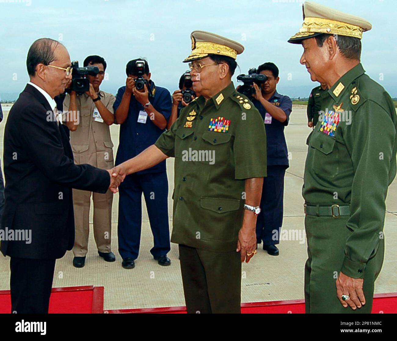 In this image made from Myanmar Radio and Television released Sunday ...