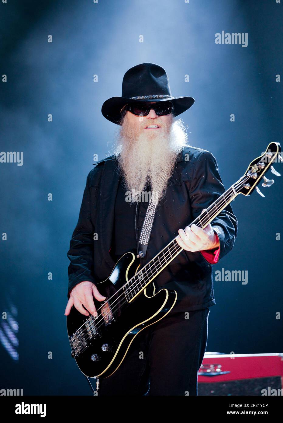 Bassist and vocalist, Dusty Hill, from the US rock band, ZZ Top. ZZ Top ...