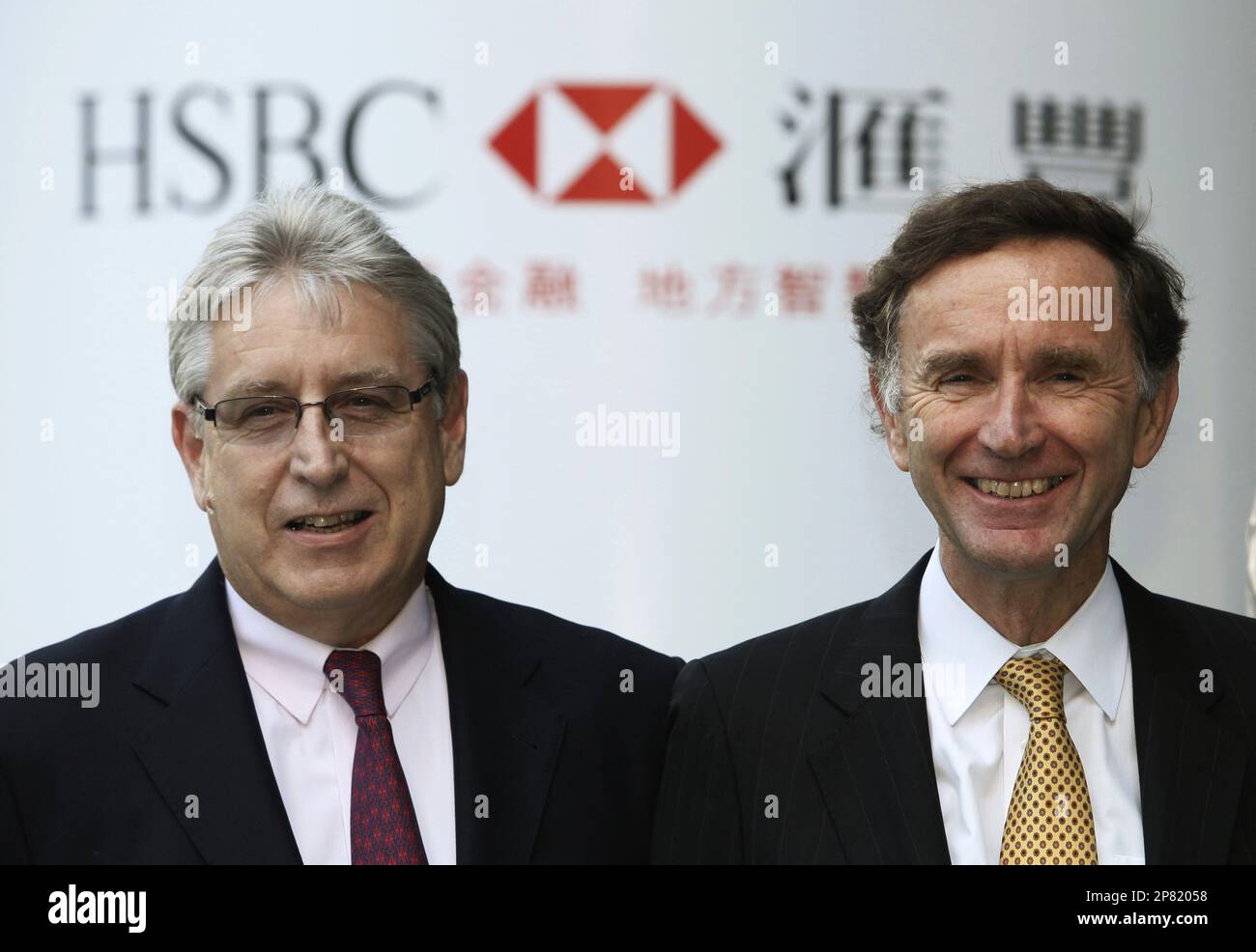 Stephen Green, right, chairman of HSBC group and Michael Geoghegan ...