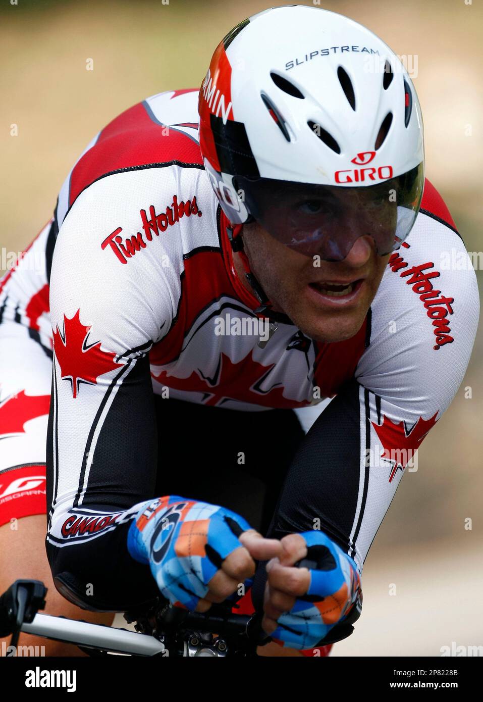Canada's Svein Tuft competes in the Men's Time Trial, at the UCI road ...