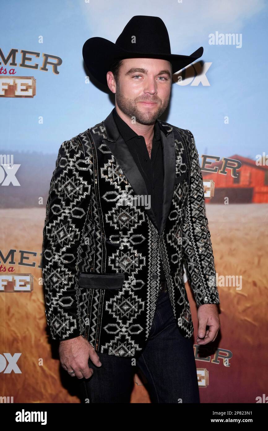 Hunter Grayson attends the premiere FOX television's "Farmer Wants a Wife" at NeueHouse Madison ...