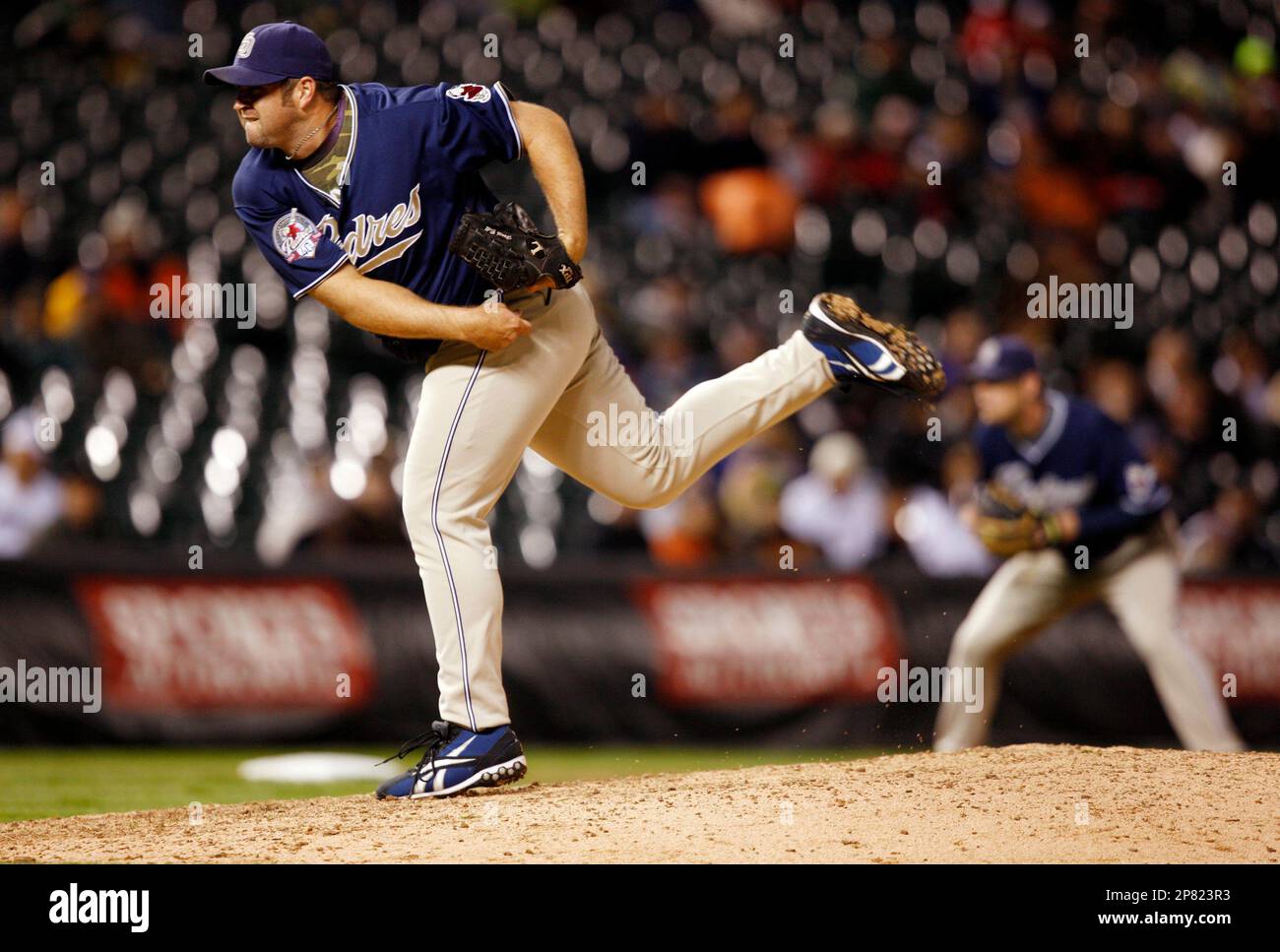 San Diego Padres relief pitcher Heath Bell works against the Colorado ...