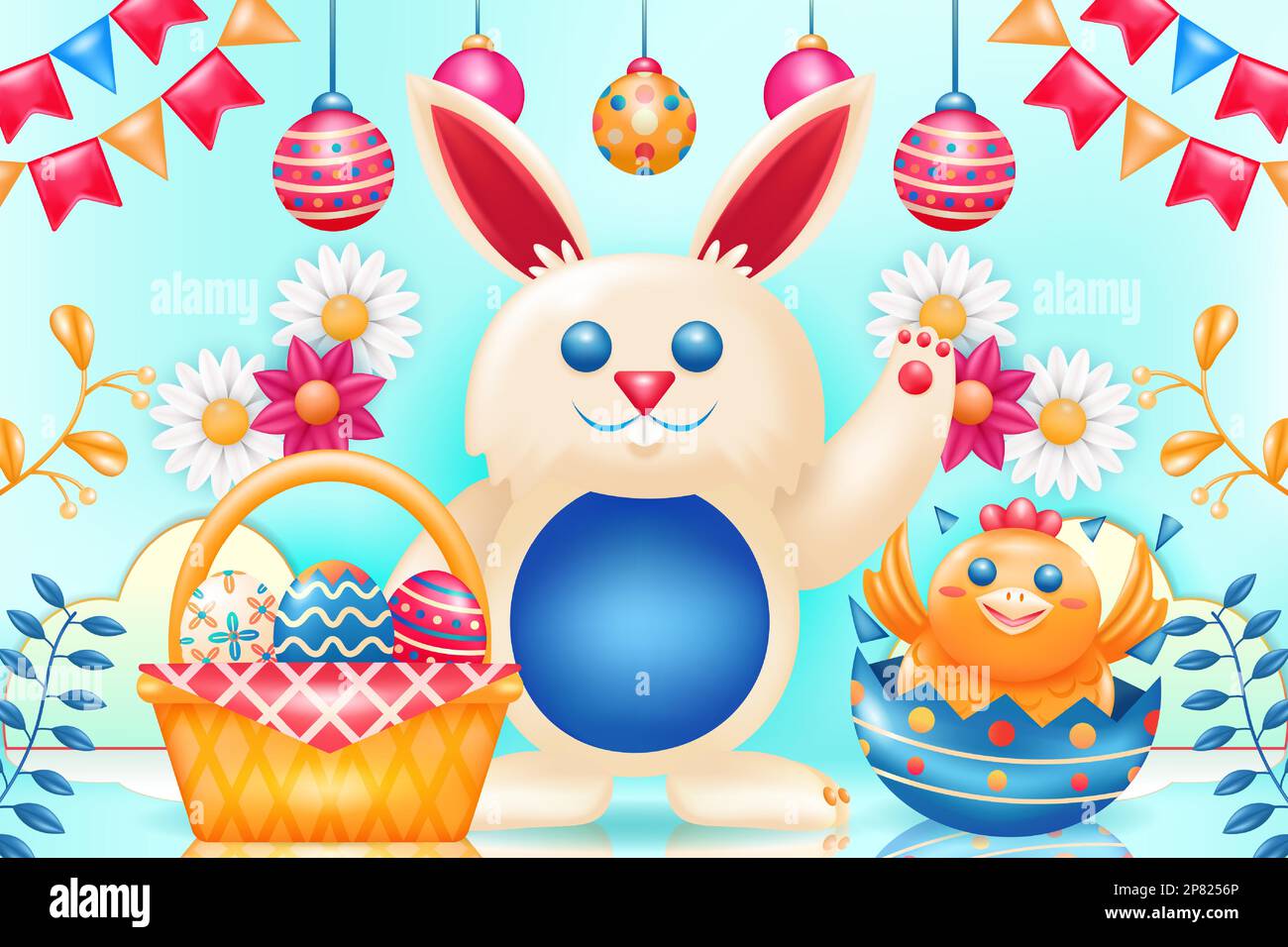 Chicks and rabbits Stock Vector Images - Alamy
