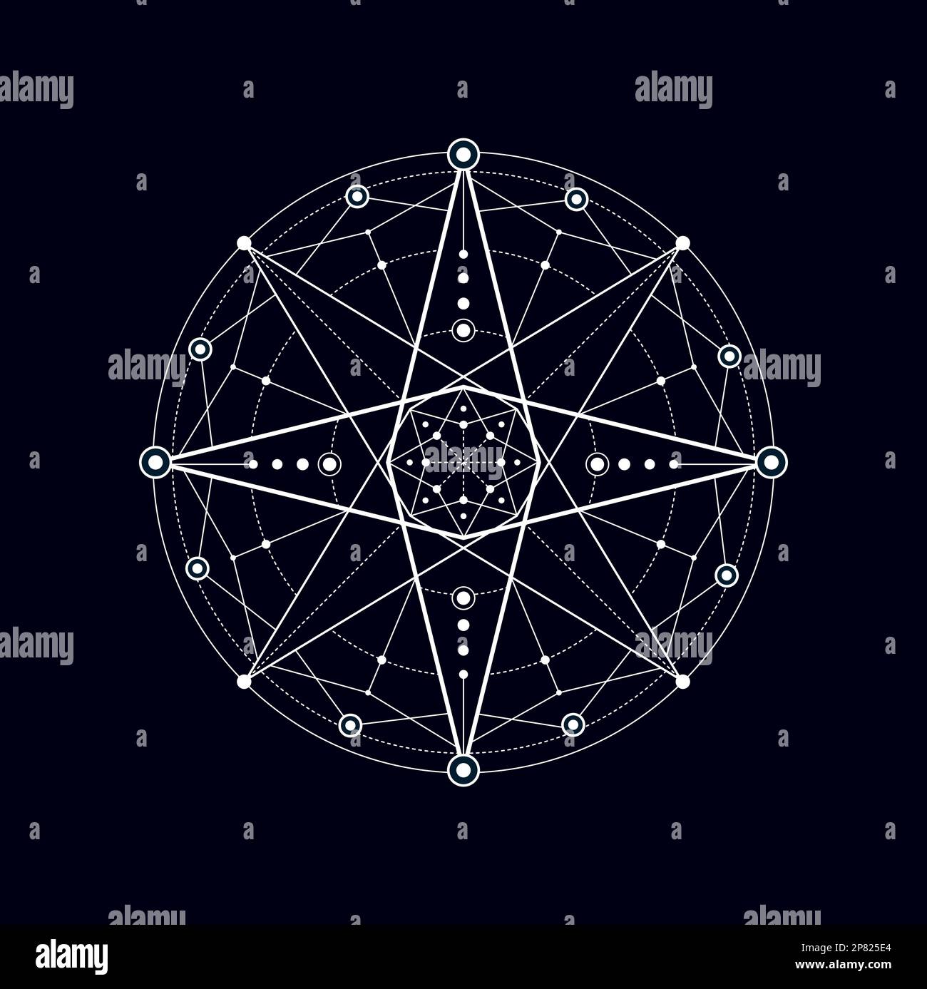 Mystical tribal geometric shape of connected lines, mystic elements ...