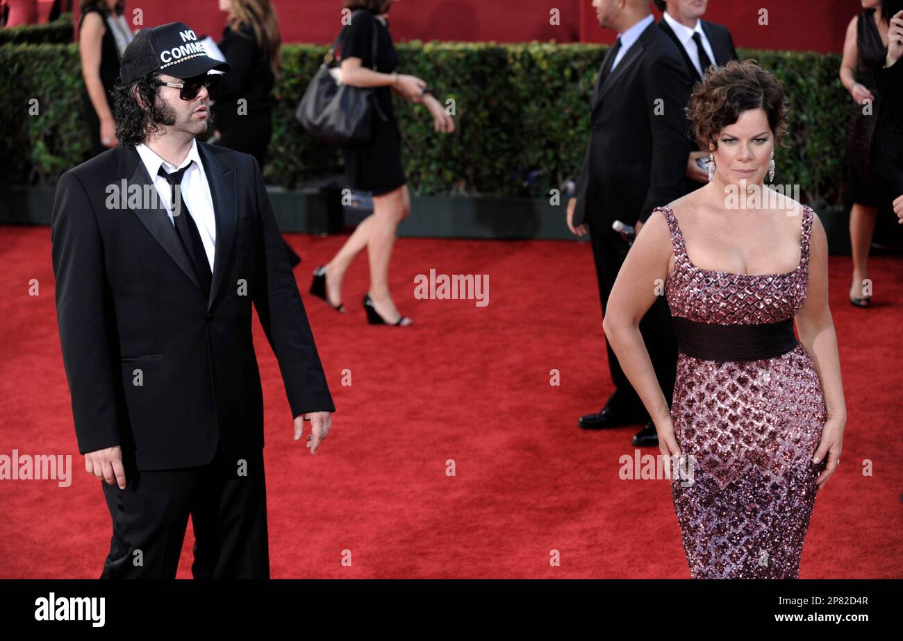 Actress Marcia Gay Harden, right, and Judah Friedlander arrive at the ...