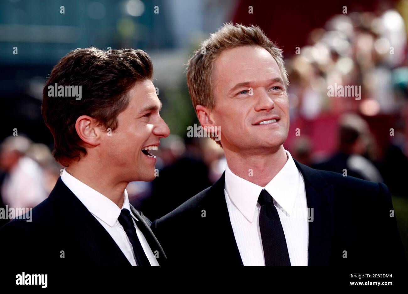 Actor Neil Patrick Harris, right, and his partner David Burtka arrive ...