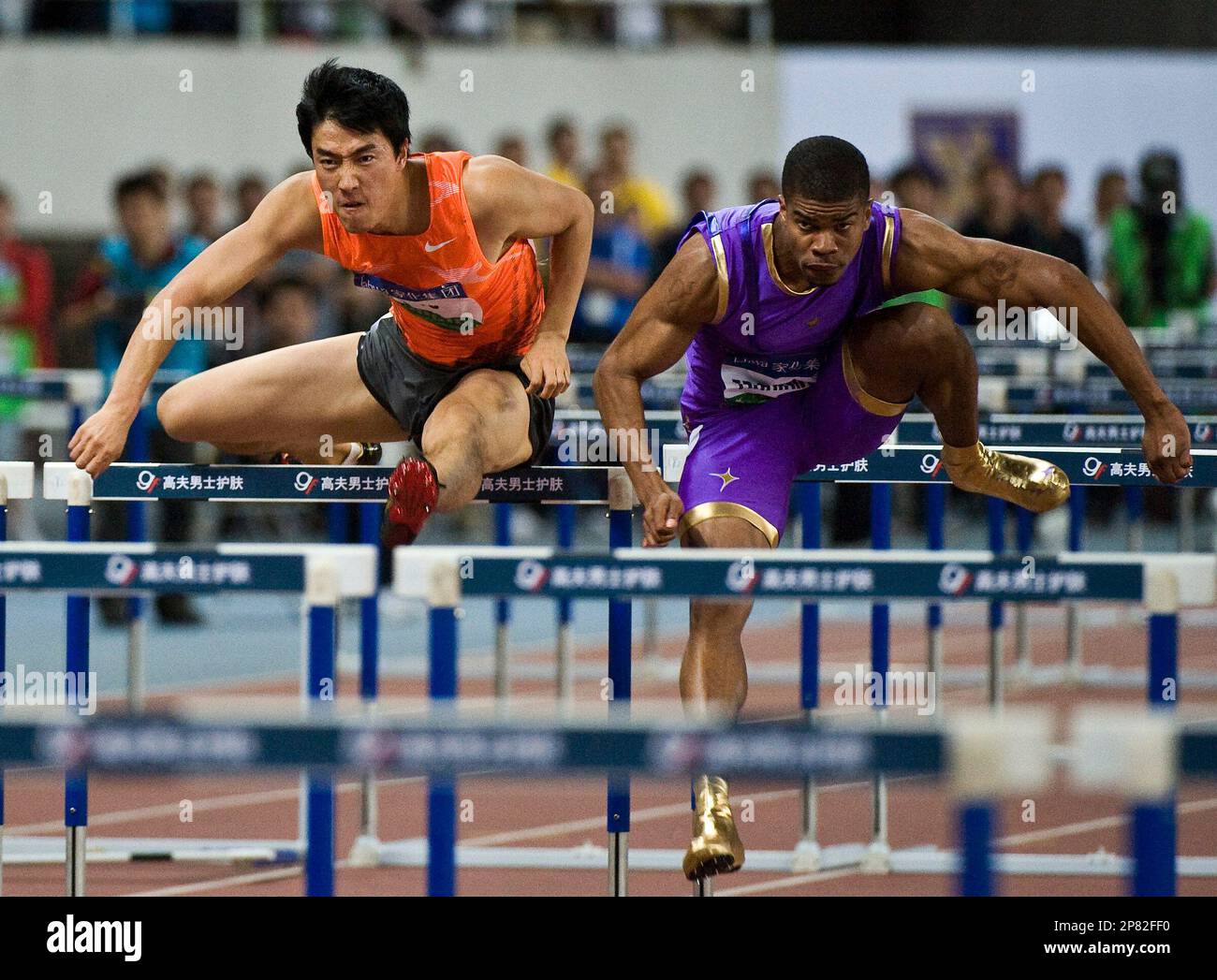China's Liu Xiang, left, and Terrence Trammell of US competes on the ...