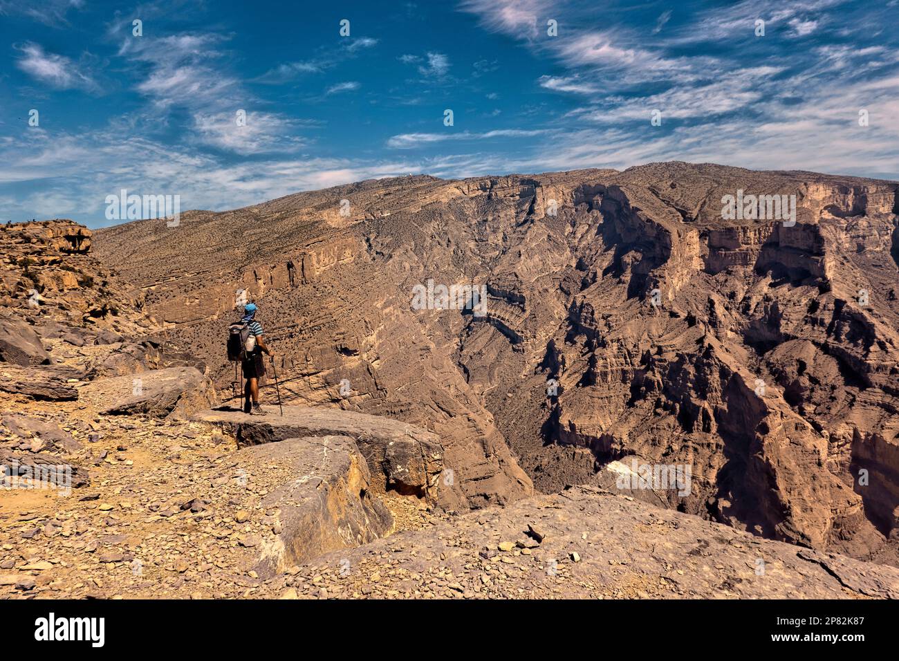 Trekking to Jebel Shams above Wadi Nakhr, the Grand Canyon of Oman, Al ...