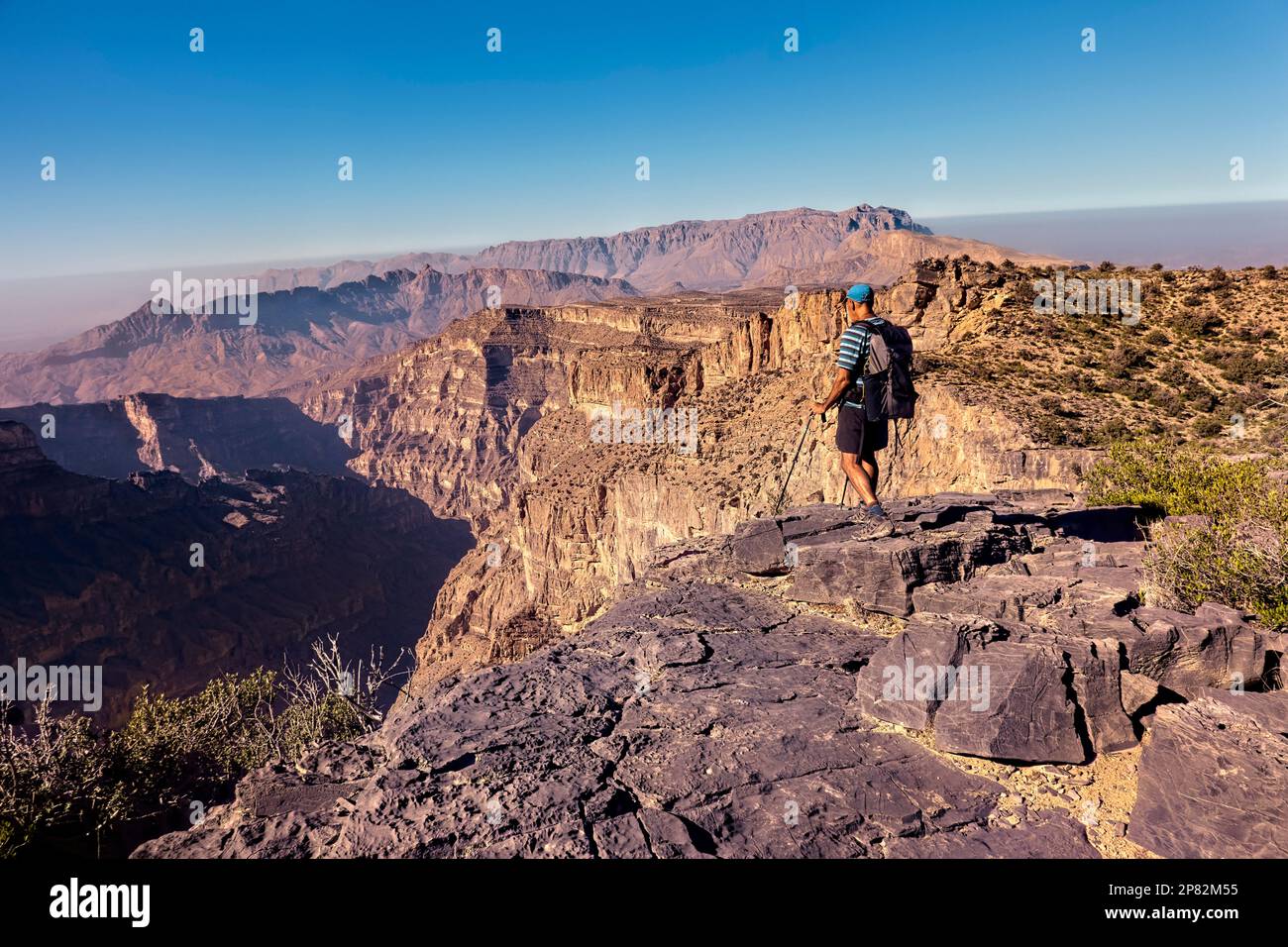 Trekking to Jebel Shams above Wadi Nakhr, the Grand Canyon of Oman, Al ...