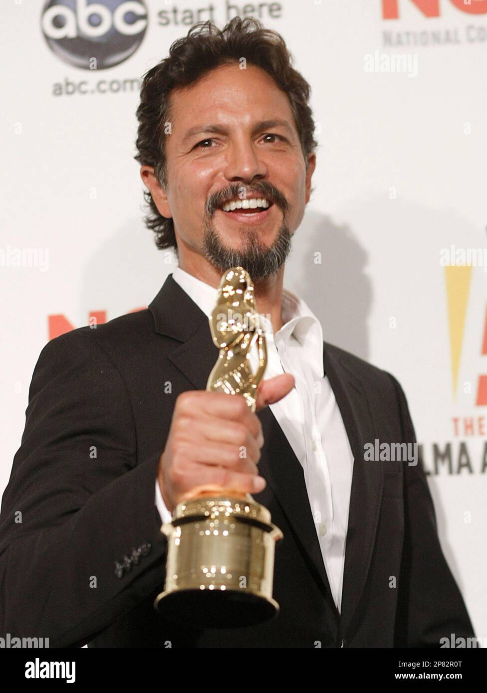 Actor Benjamin Bratt poses in the press room after winning an award for ...