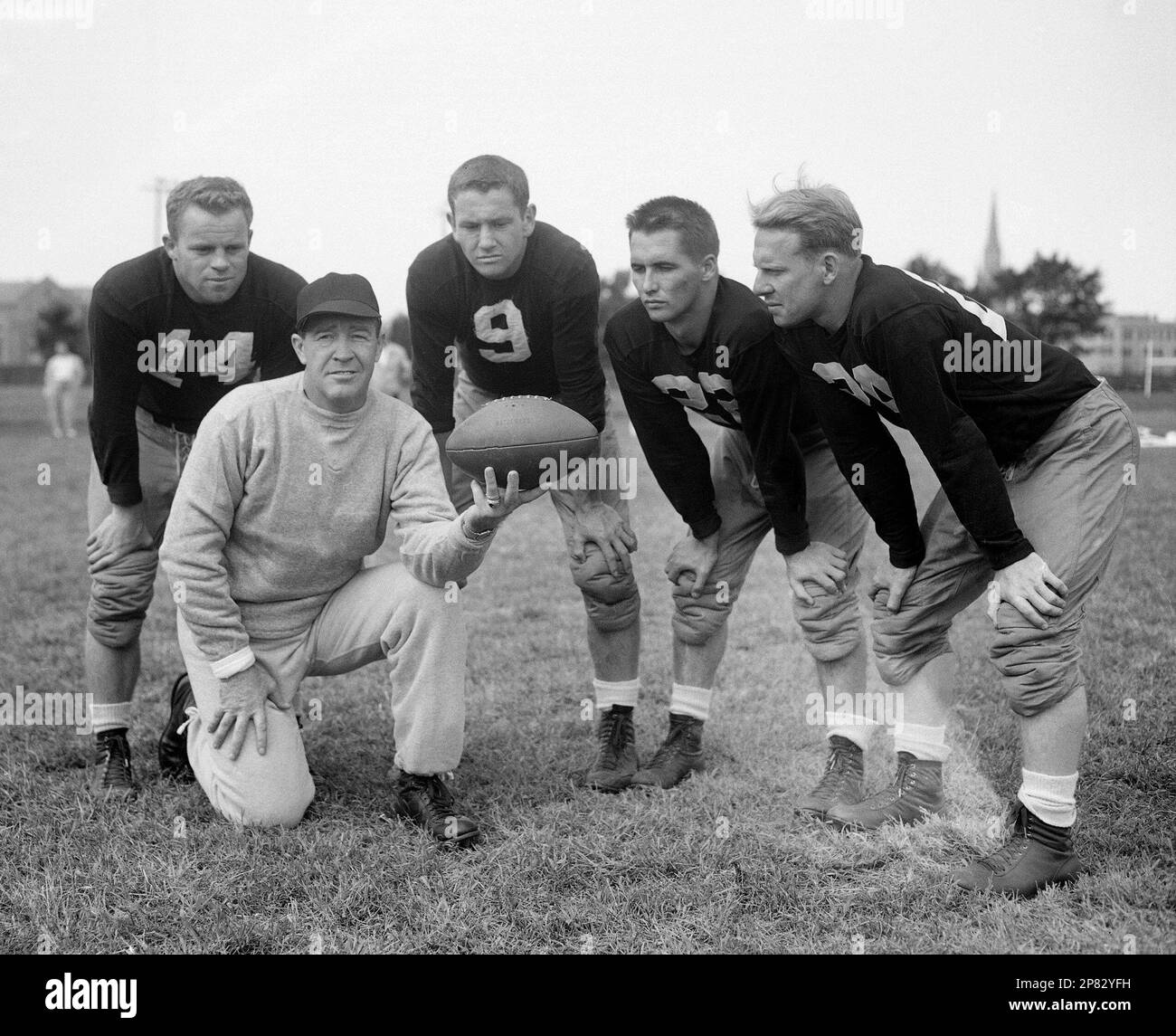 FILE - In this Aug. 31, 1949, file photo, Notre Dame coach Frank Leahy ...