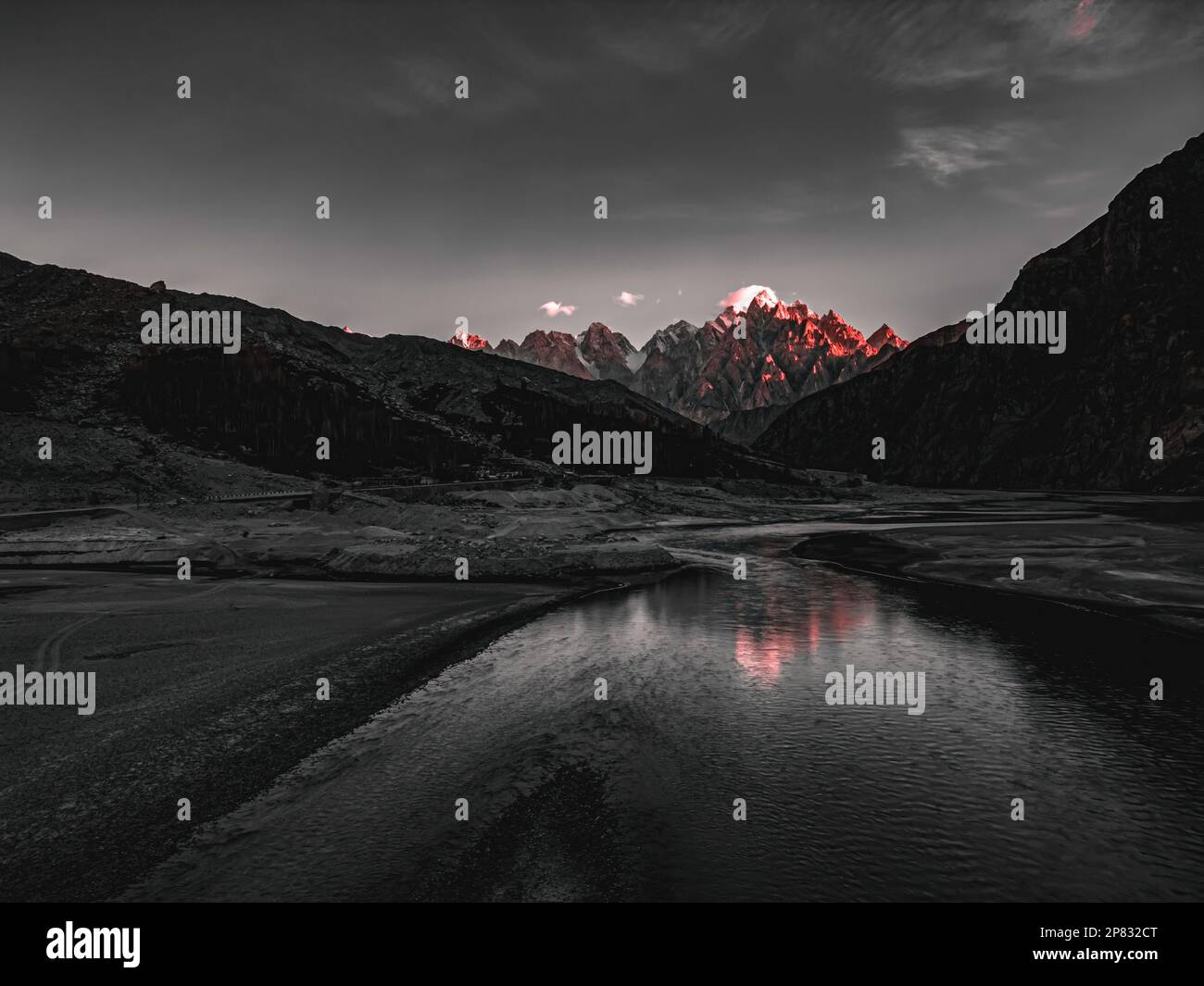 A view of Gulmit Gojal valley with famous landmark as Passu Cones or ...