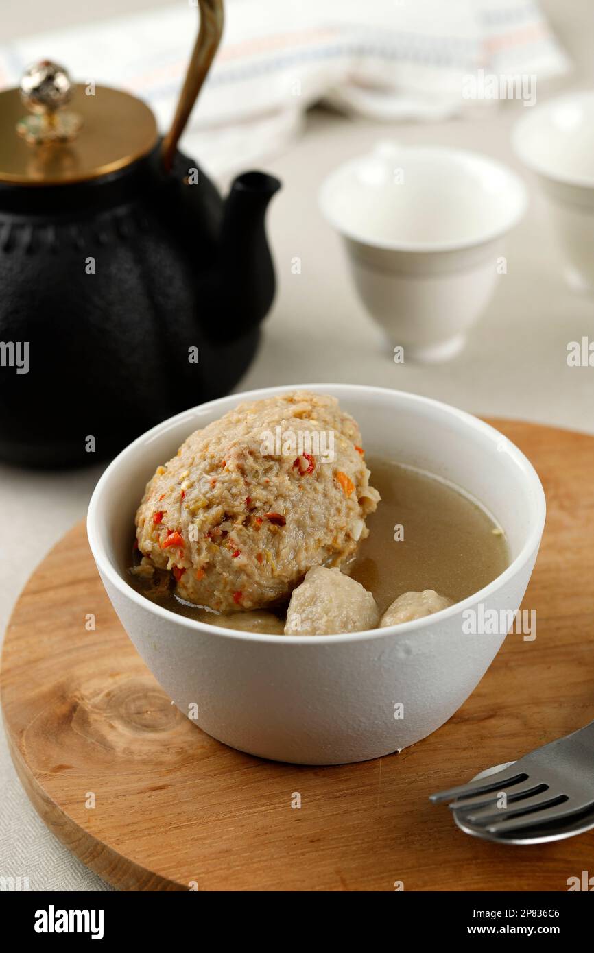 Bakso Mercon or Spicy Meatballs, Traditional Food from Java, Indonesia ...