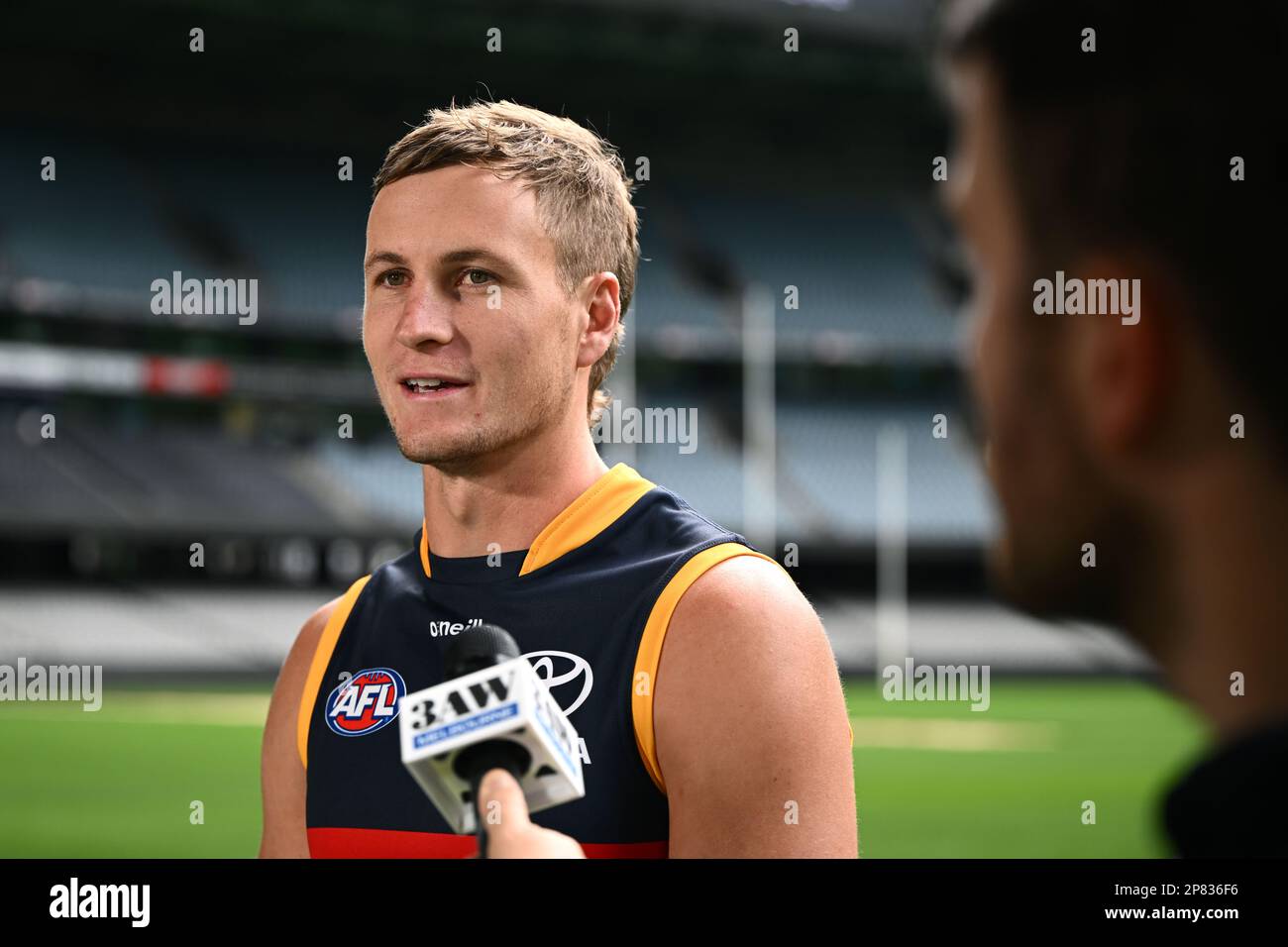 Jordan Dawson of Adelaide during the 2023 AFL Captain’s Day at Marvel ...