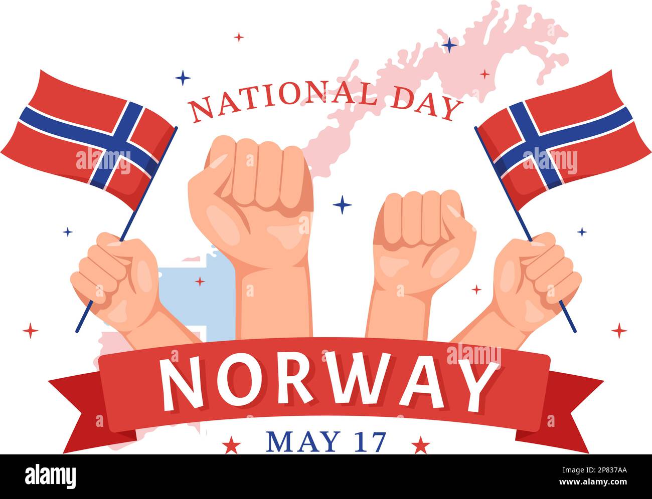 Norway National Day on May 17 Illustration with Flag Norwegian and ...