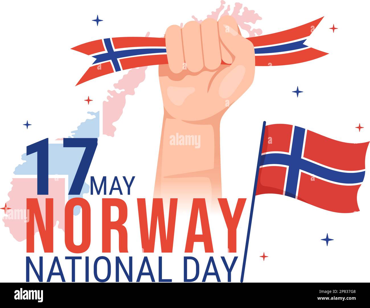 Norway National Day on May 17 Illustration with Flag Norwegian and ...