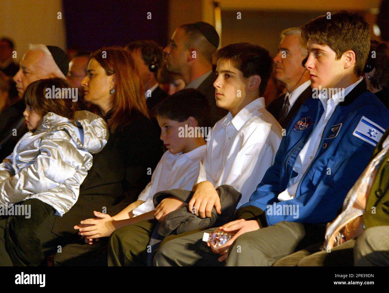 FILE - In this Feb. 10, 2003 file photo, Assaf Ramon, right, sits with ...