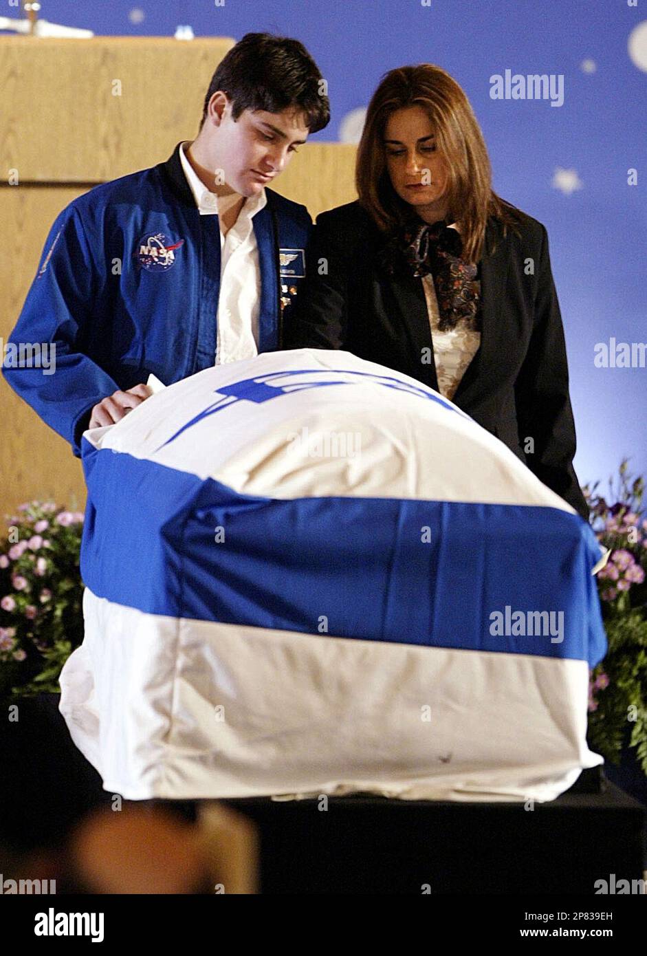 FILE - In this Feb. 10, 2003 file photo Rona Ramon, right, and Assaf ...