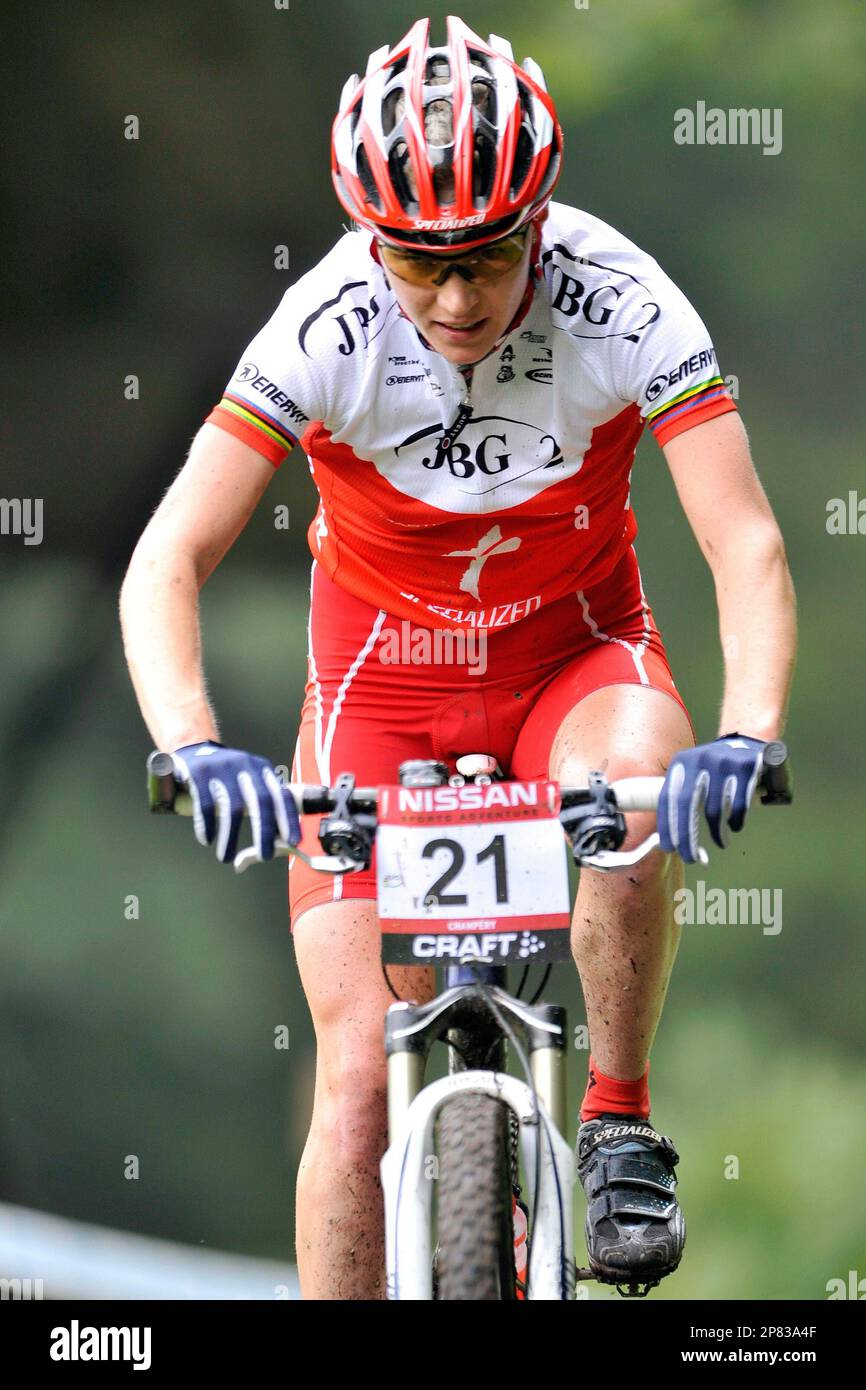 Anna Szafraniec of Poland in action to finnish second of the women's ...