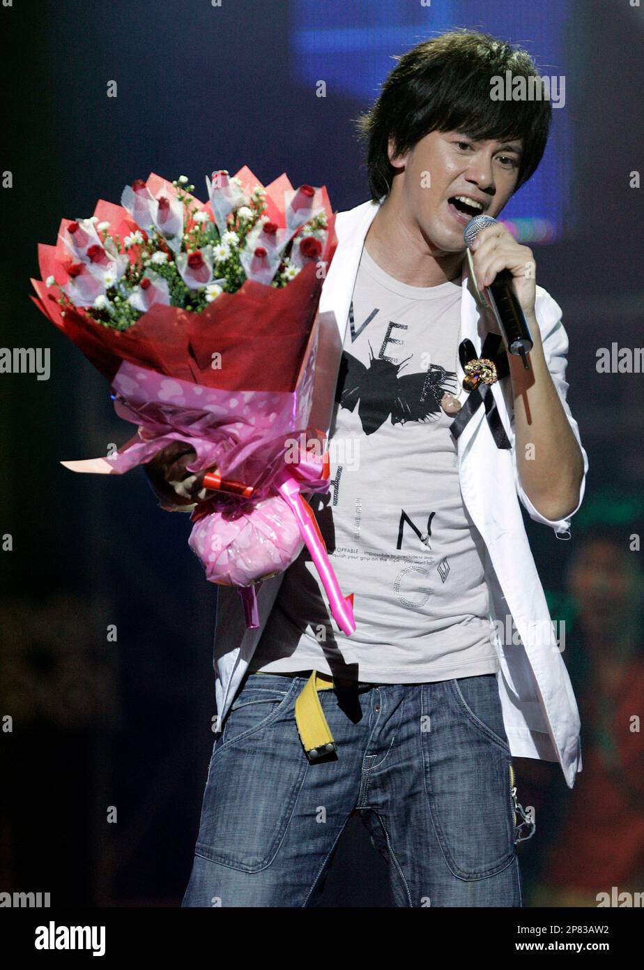 Taiwanese singer Sam Li performs during T. Music Festival at Bukit ...