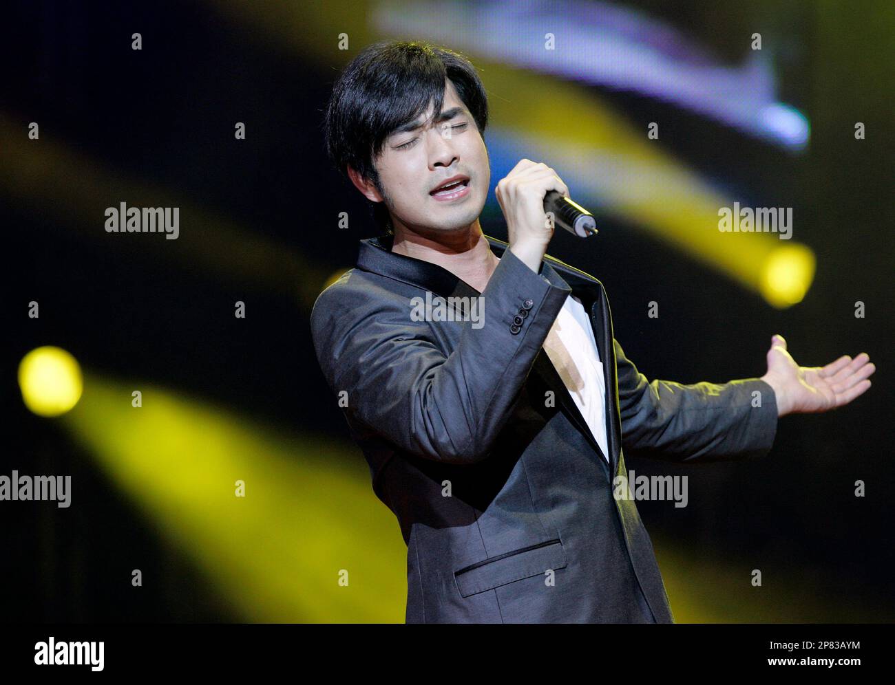 Thai singer James performs during the T. Music Festival at Bukit Jalil ...