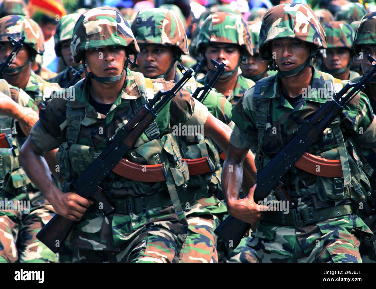 Army soldiers parade during commemorations marking the 30th anniversary ...