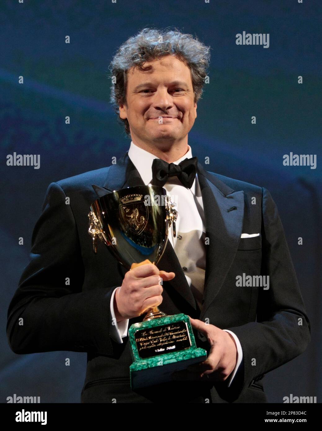 British actor Colin Firth with his Best Actor award for his role in the ...
