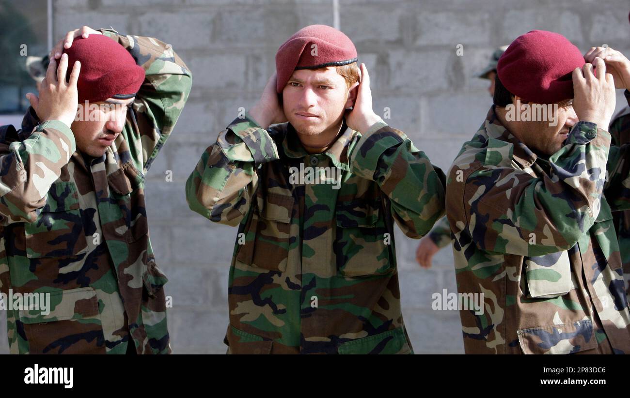 This Sept. 8, 2009 photo shows soldiers of the 6th Kandak Commandos of the Afghan National Army ...