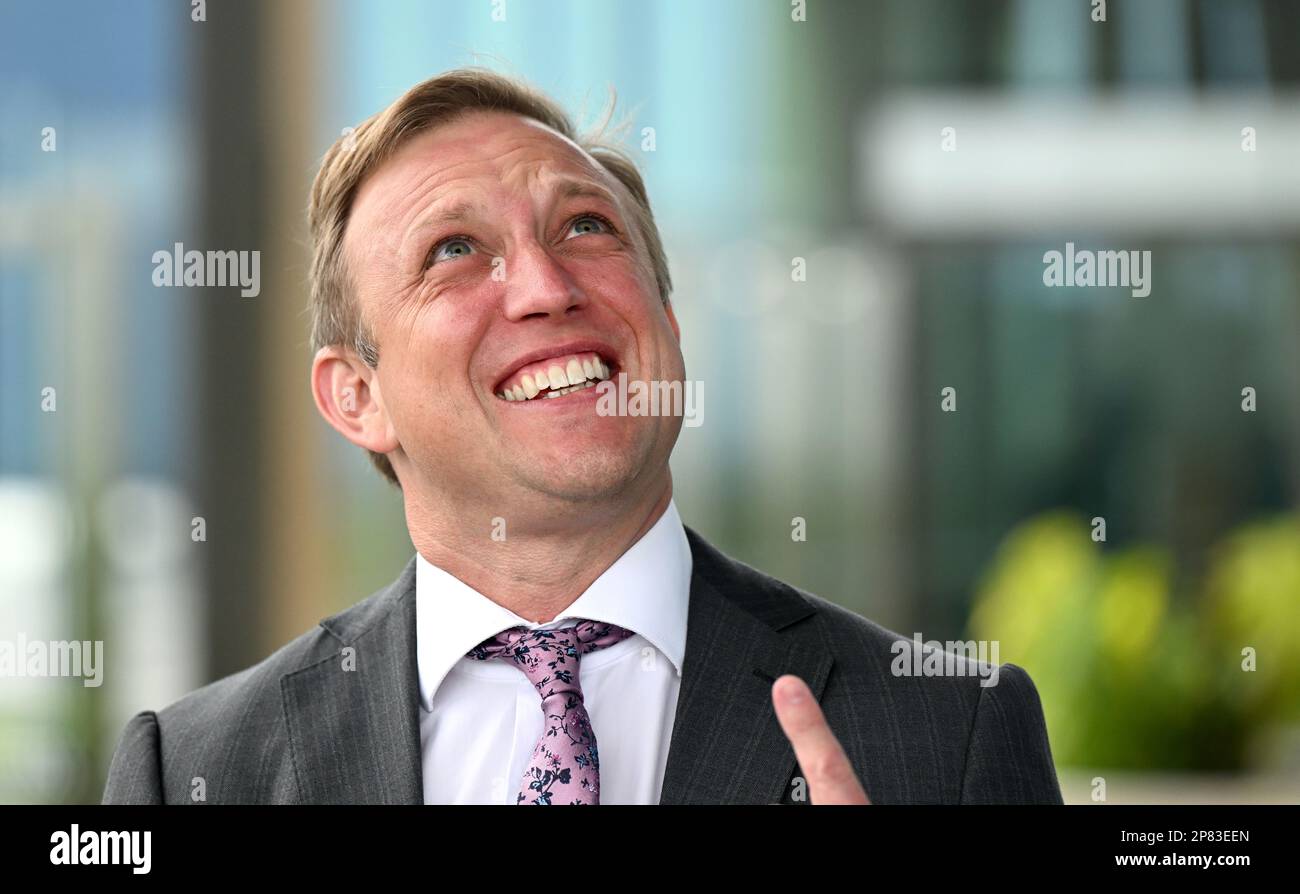 Queensland Deputy Premier Steven Miles is seen arriving for a press ...