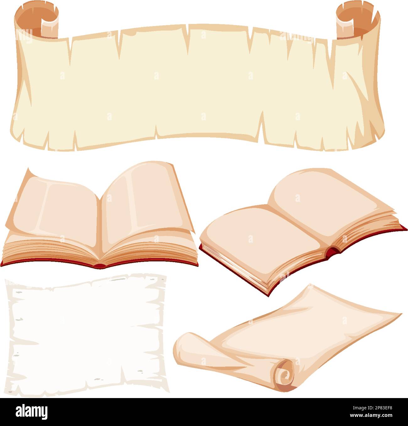 Set of book and paper illustration Stock Vector Image & Art - Alamy