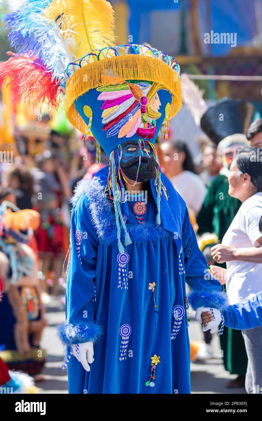 Mexico, Estado de Mexico-01-29-2023: Traditional dance of Los Chinelos ...